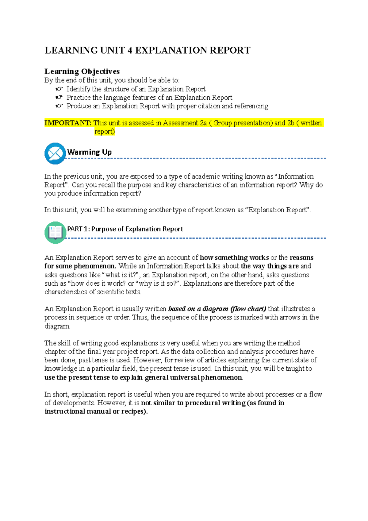 Learning Unit 4 Explanation Repor 1 - LEARNING UNIT 4 EXPLANATION ...
