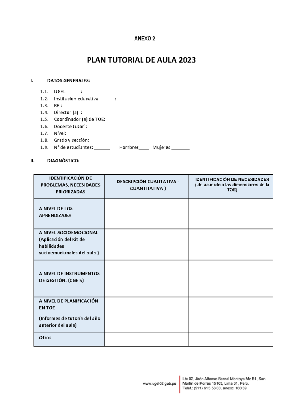 Plantilla de plan tutorial 2024 _________2024______lima _ Perú ...