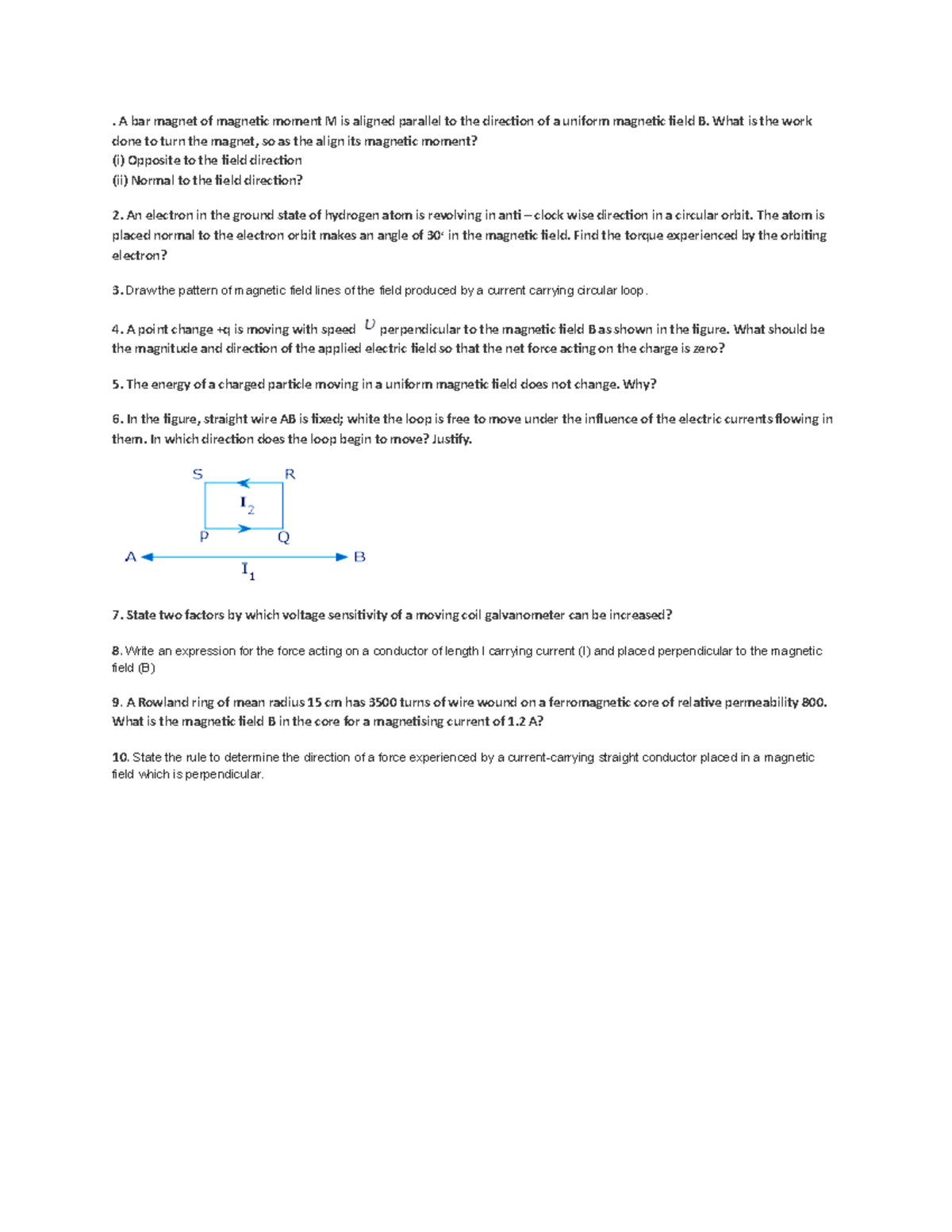 A bar magnet of magnetic moment M is aligned parallel to the direction ...