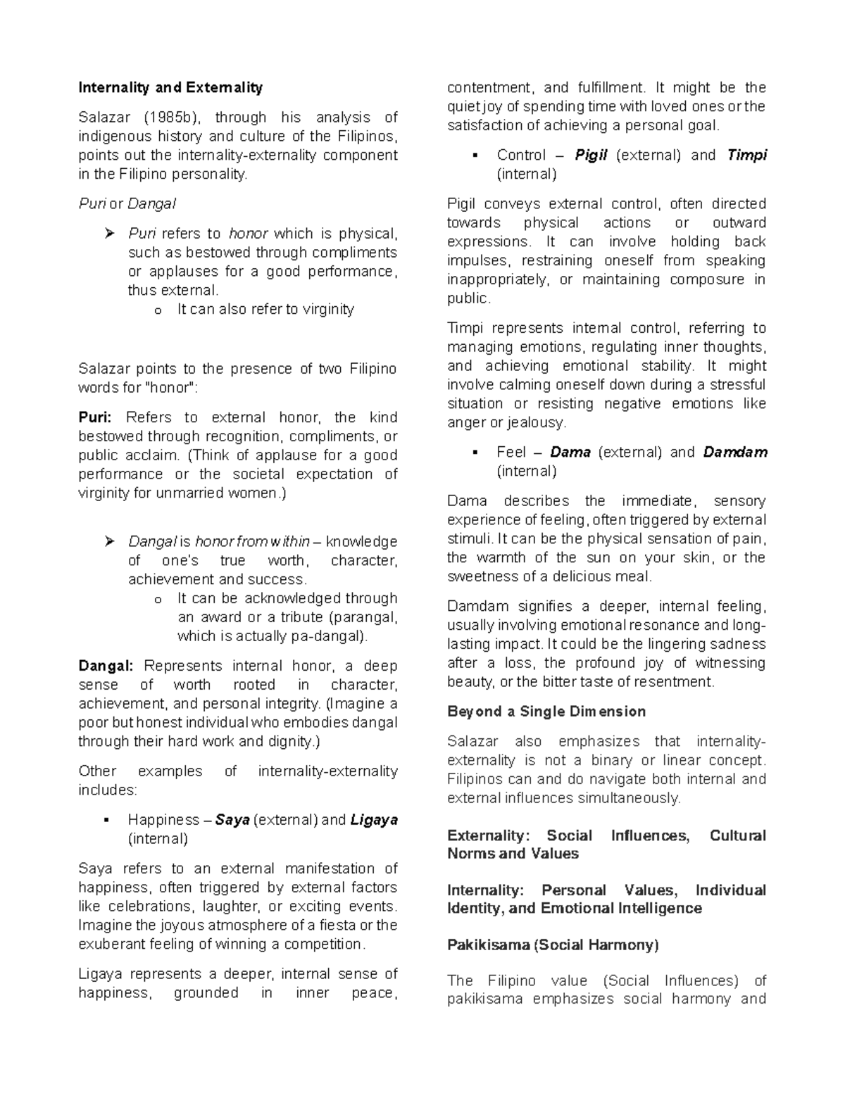 Internality and Externality - Internality and Externality Salazar ...