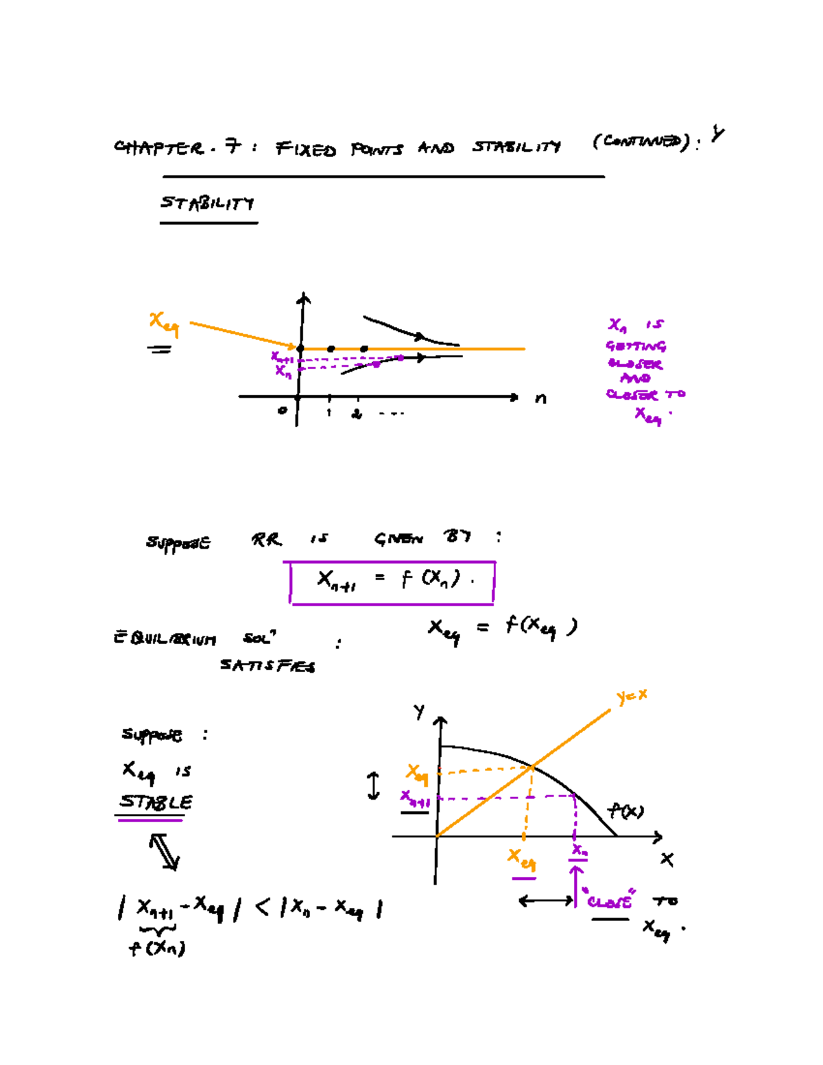 2020 MATH1013 Lecture 2-7 - CHAPTER 7 FIXED points AND STABILITY ...