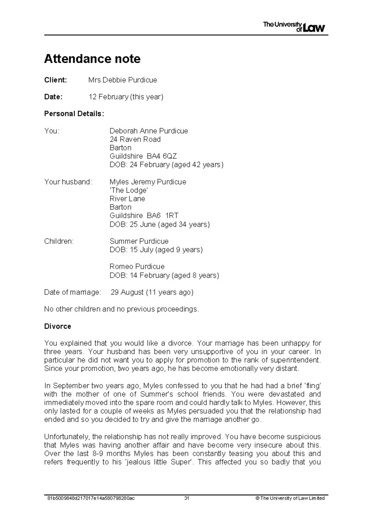 2324 fam u01 ce01 engage task 02 attendance note - Attendance note ...