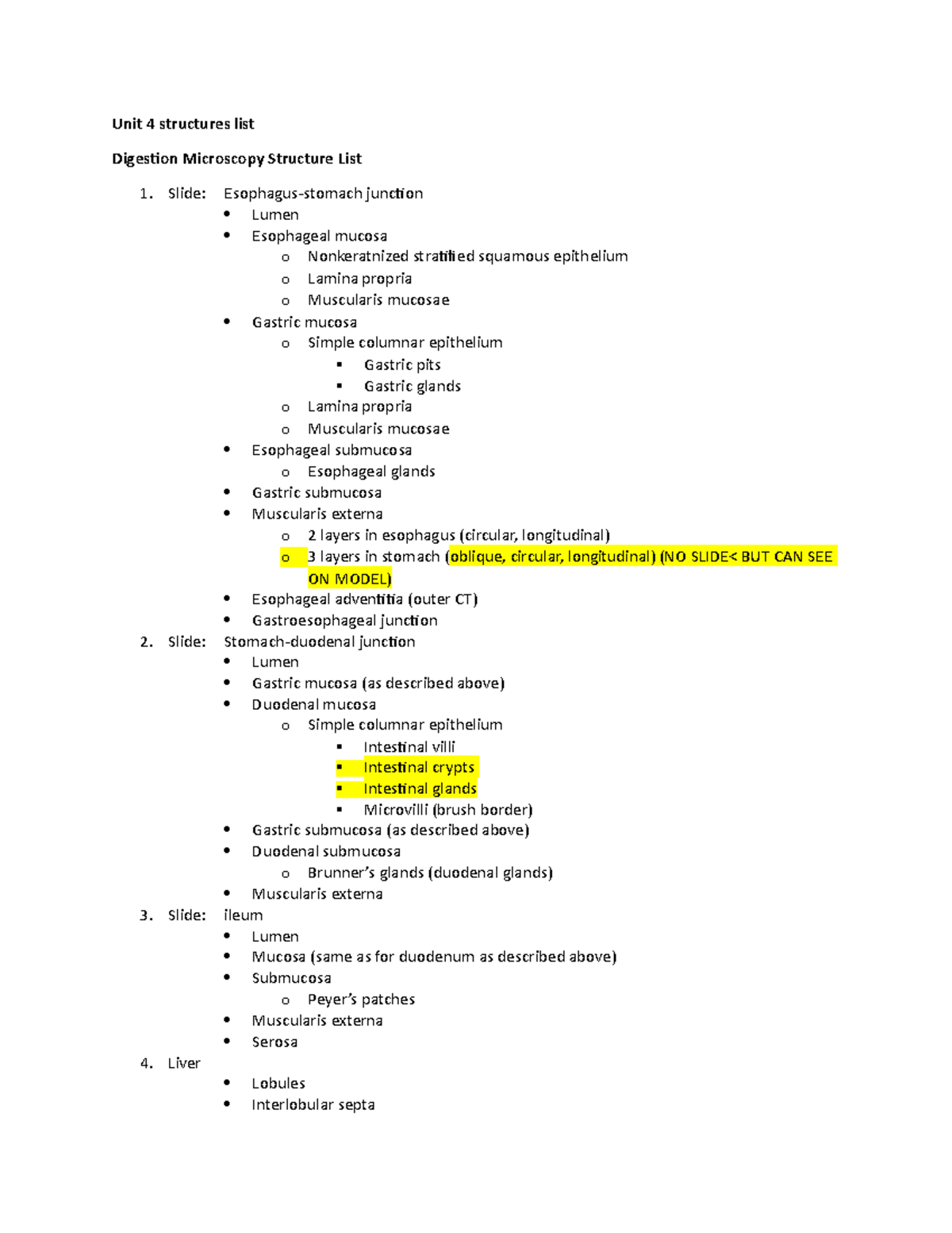 Unit 4 structures list - These materials guide you on important ...