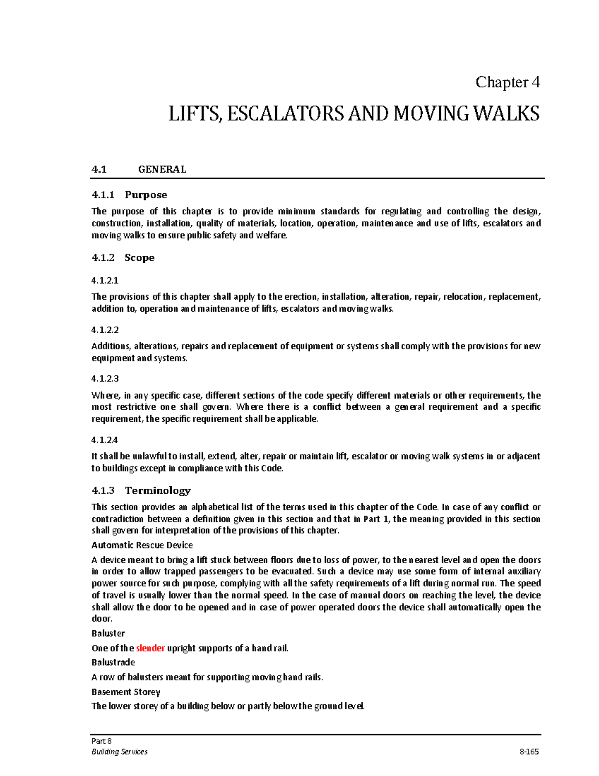 Elevator - Part 8 Building Services 8 ‐ 165 Chapter 4 LIFTS, ESCALATORS AND MOVING WALKS 4 - Studocu