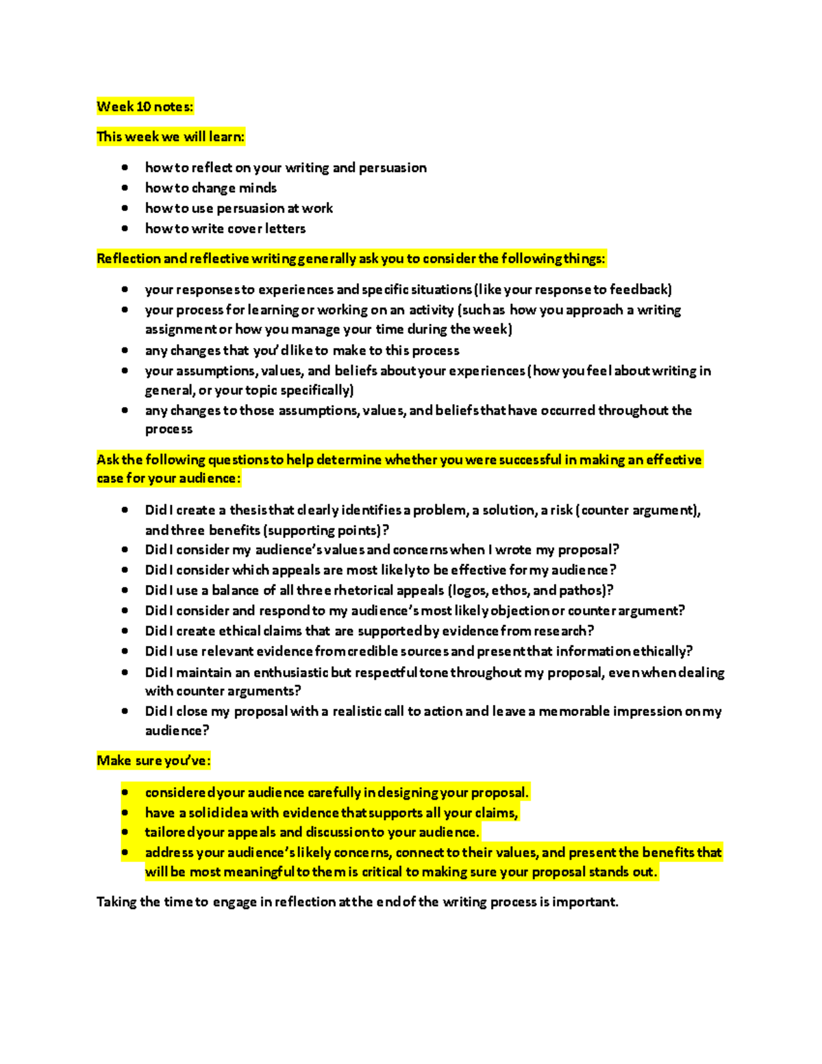 Week10noteseng 201 - Week 10 notes for ENG201 - Week 10 notes: This ...
