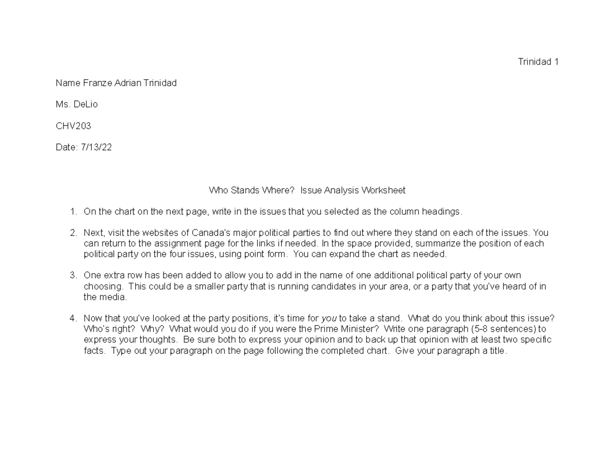 Lastname firstname U 2A3 - Trinidad 1 Name Franze Adrian Trinidad Ms ...