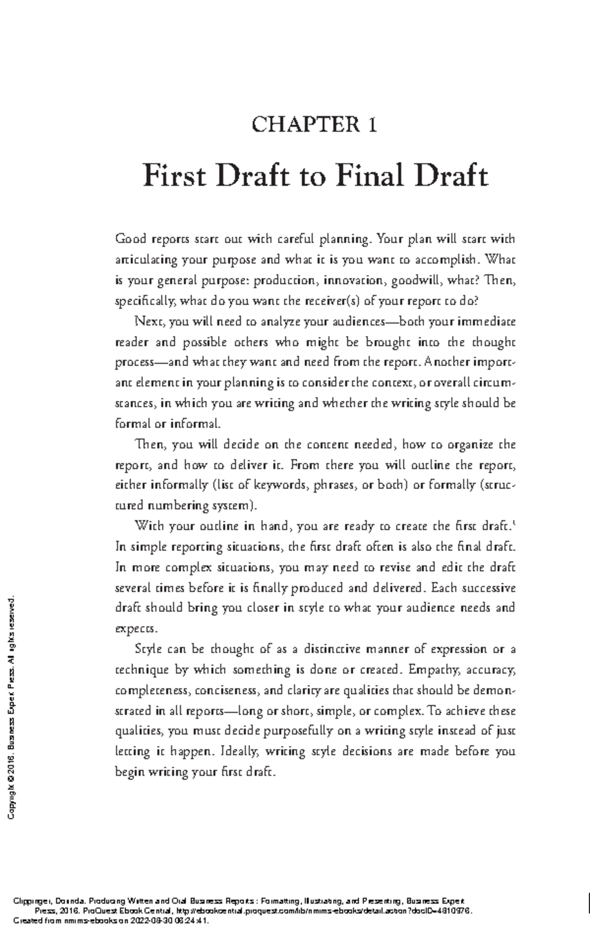 Chapter 1- First Draft to Final Draft - CHAPTER 1 First Draft to Final ...