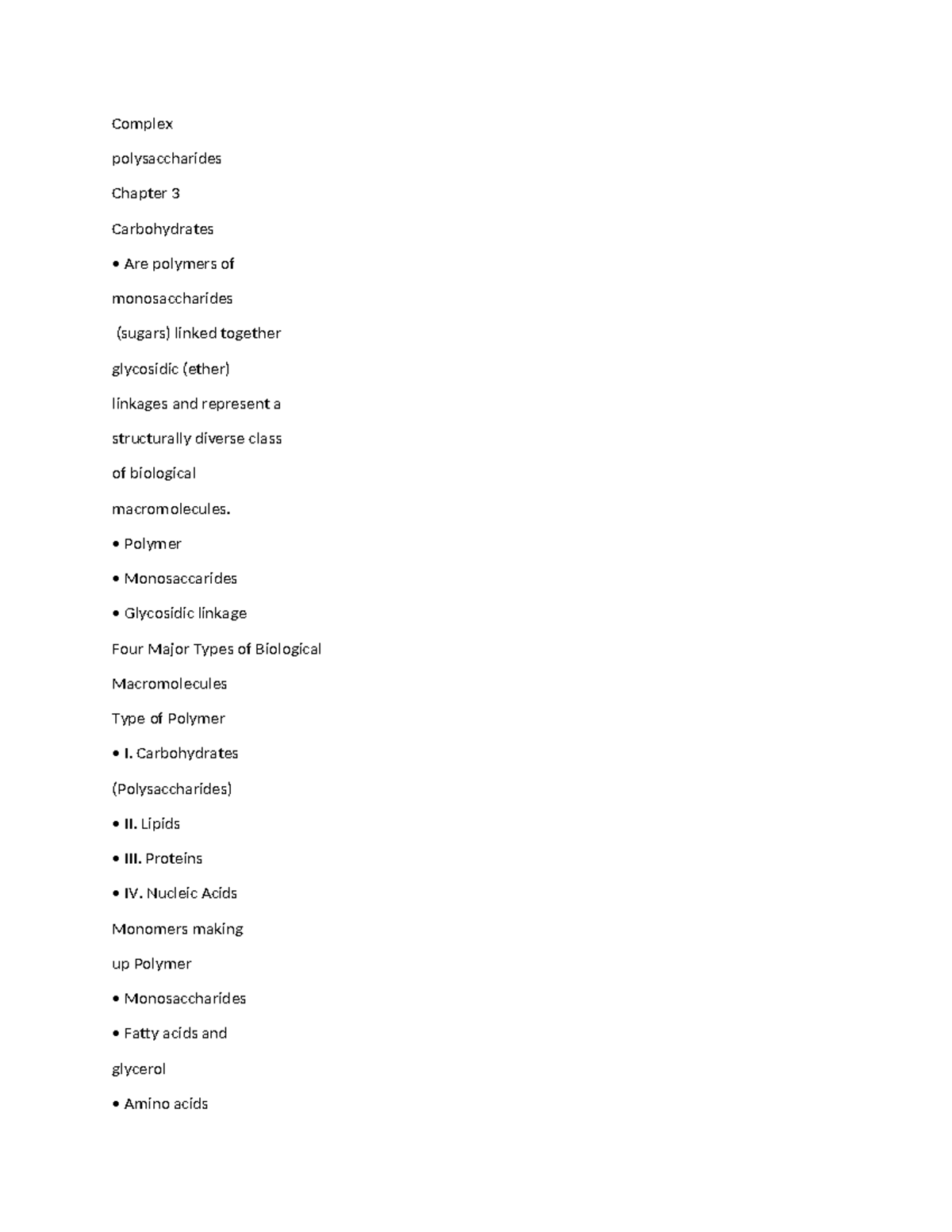 Complex Polysaccharide - Complex polysaccharides Chapter 3 ...