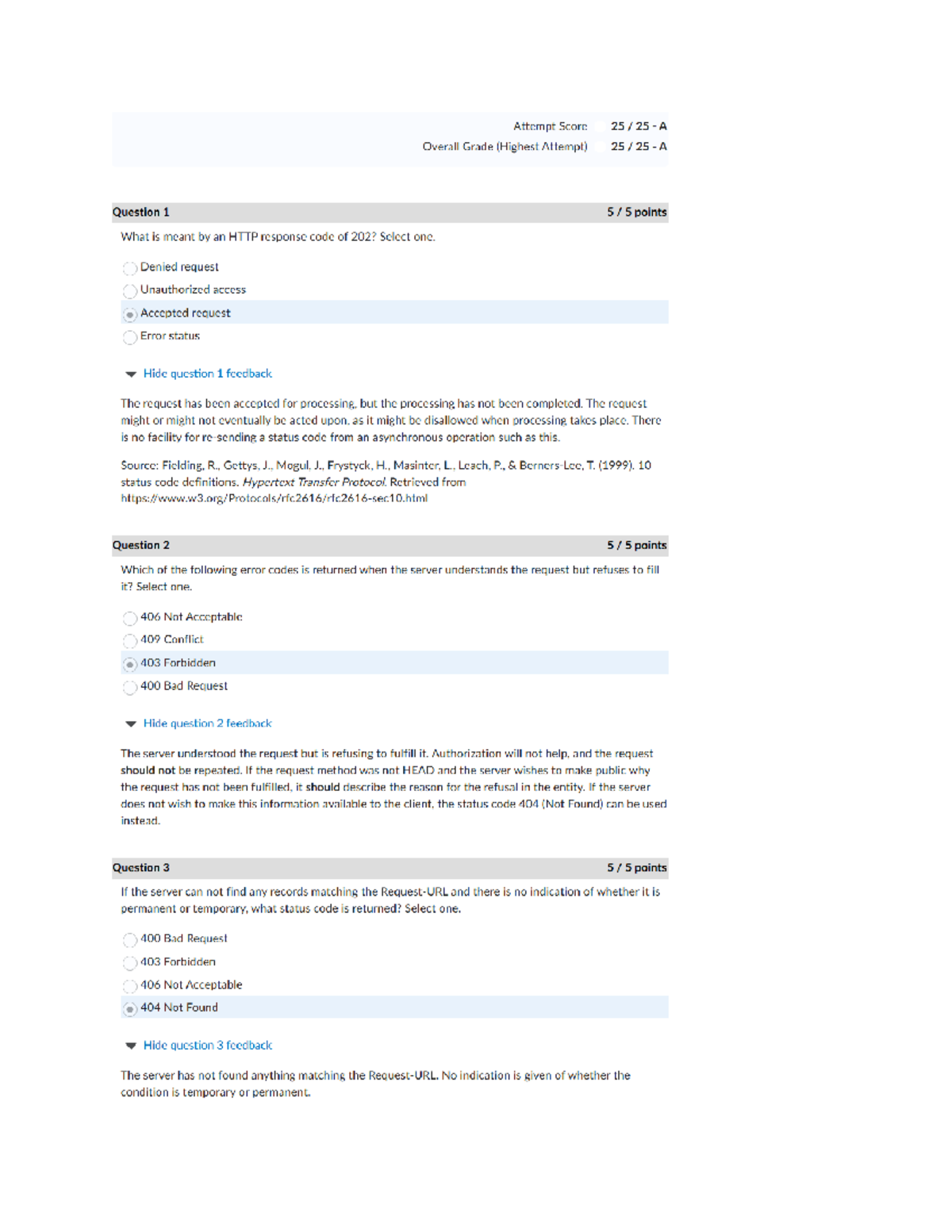 5-1 Quiz Errors in Source Code - Attempt Score 25 25 A Overall Grade ...