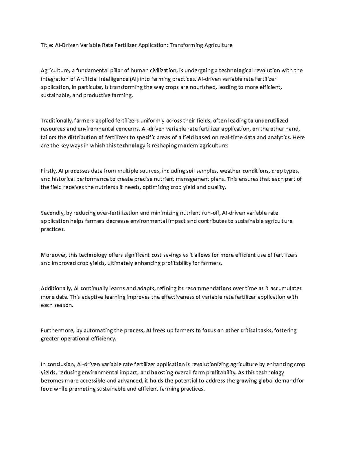 Title 3 - Artificial Intelligence (AI) has emerged as a transformative force in the rail - Title ...