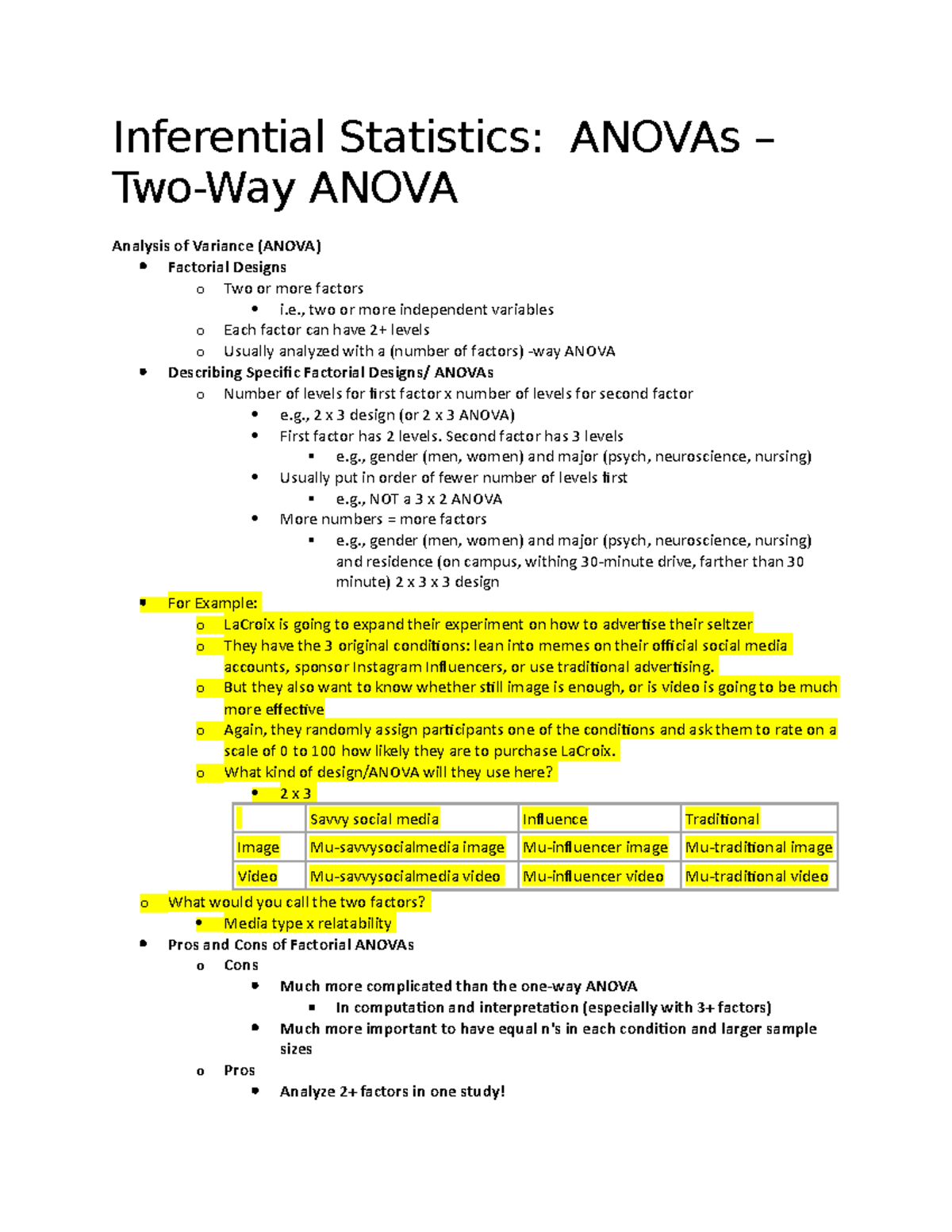 11. Inferential Statistics. Anovas – Two-Way Anova - Inferential ...