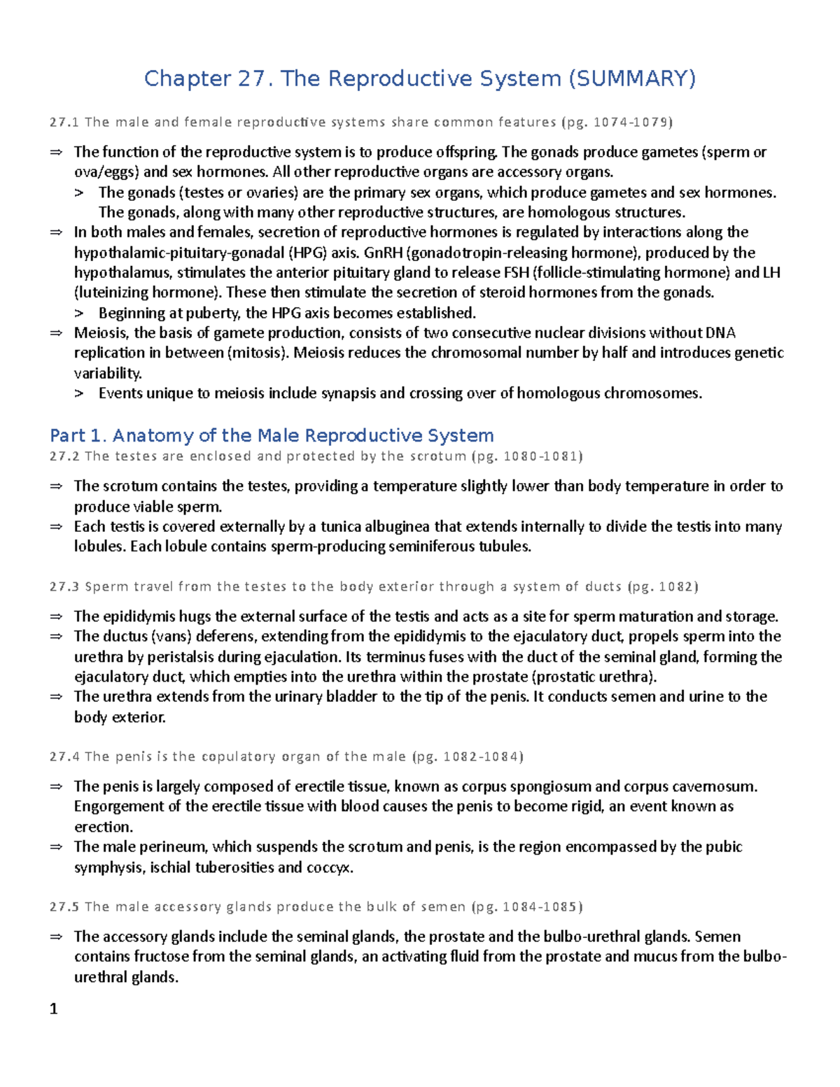 BIOM1060 The Reproductive System (Chap. 27) - Chapter 27. The ...