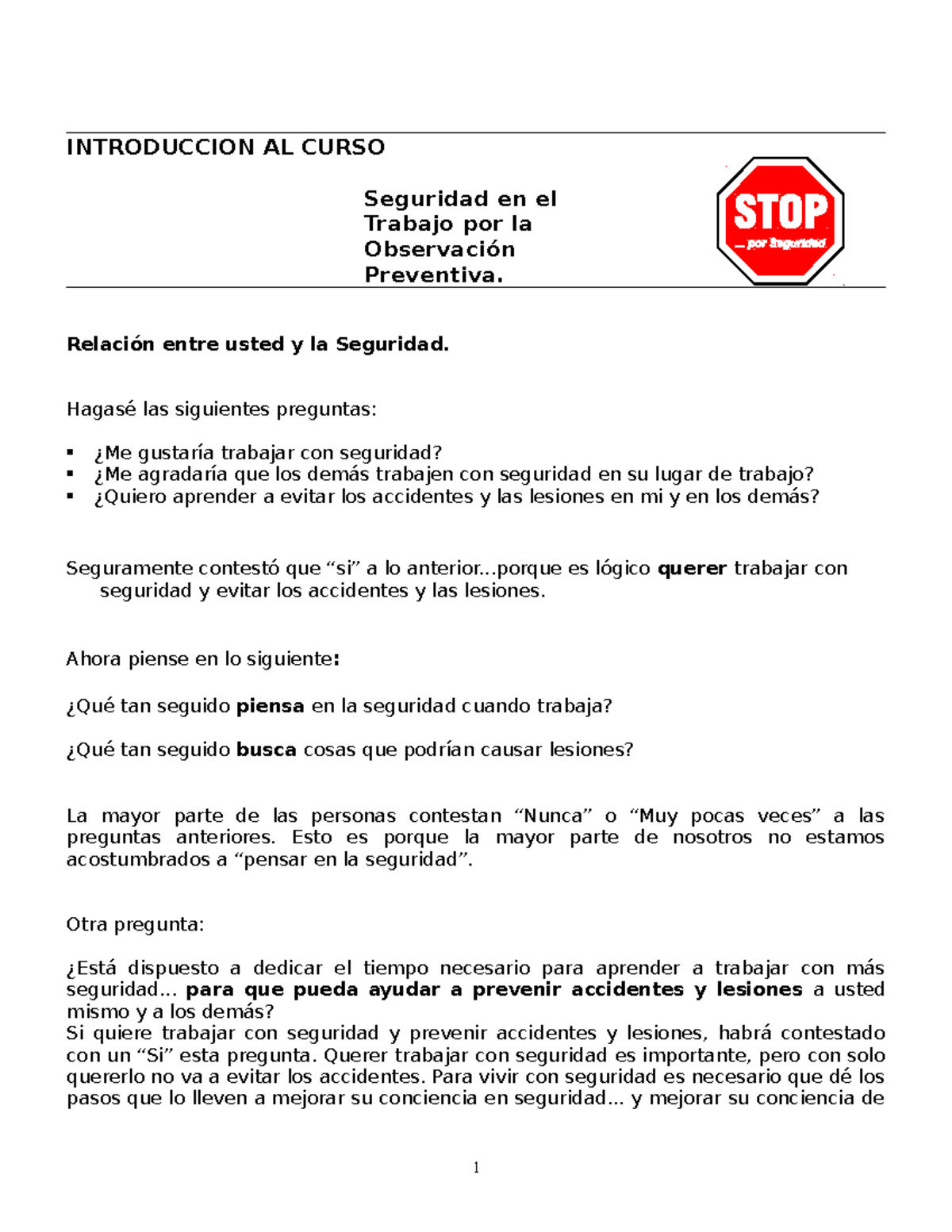 Ilide - libros de programa stop - INTRODUCCION AL CURSO Seguridad en el ...