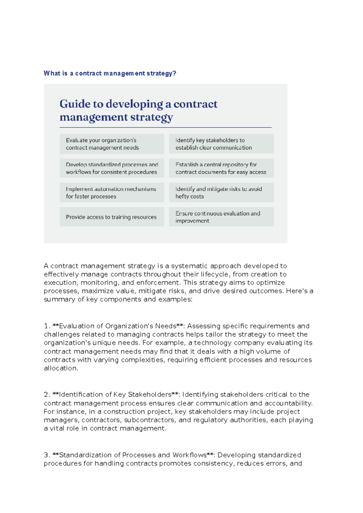 Contract IN Strategy Management - What is a contract management strategy? A contract management ...