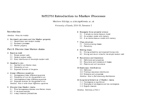 2020 Exam for Markov Processes - MATH2750 Introduction to Markov Processes (2019–20) Assessment ...