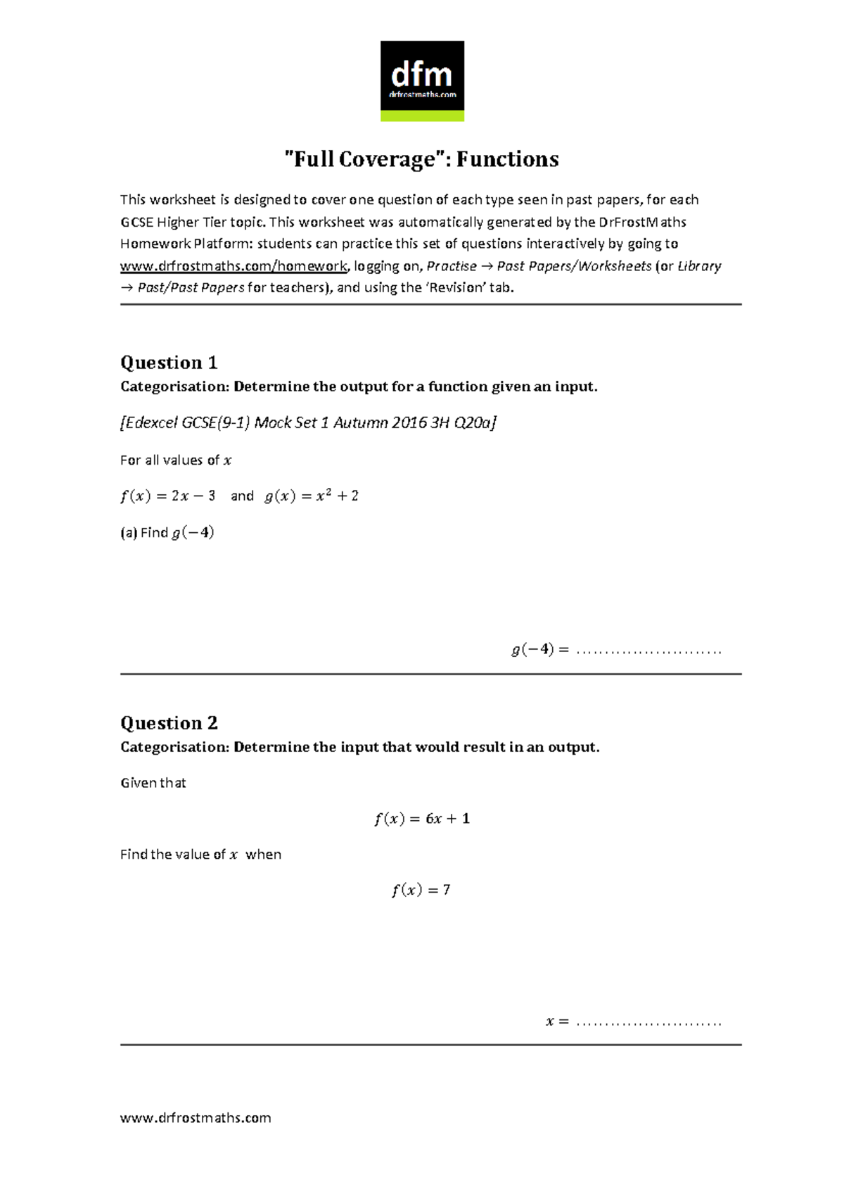 DFMFull Coverage-Functions - "Full Coverage": Functions This worksheet ...
