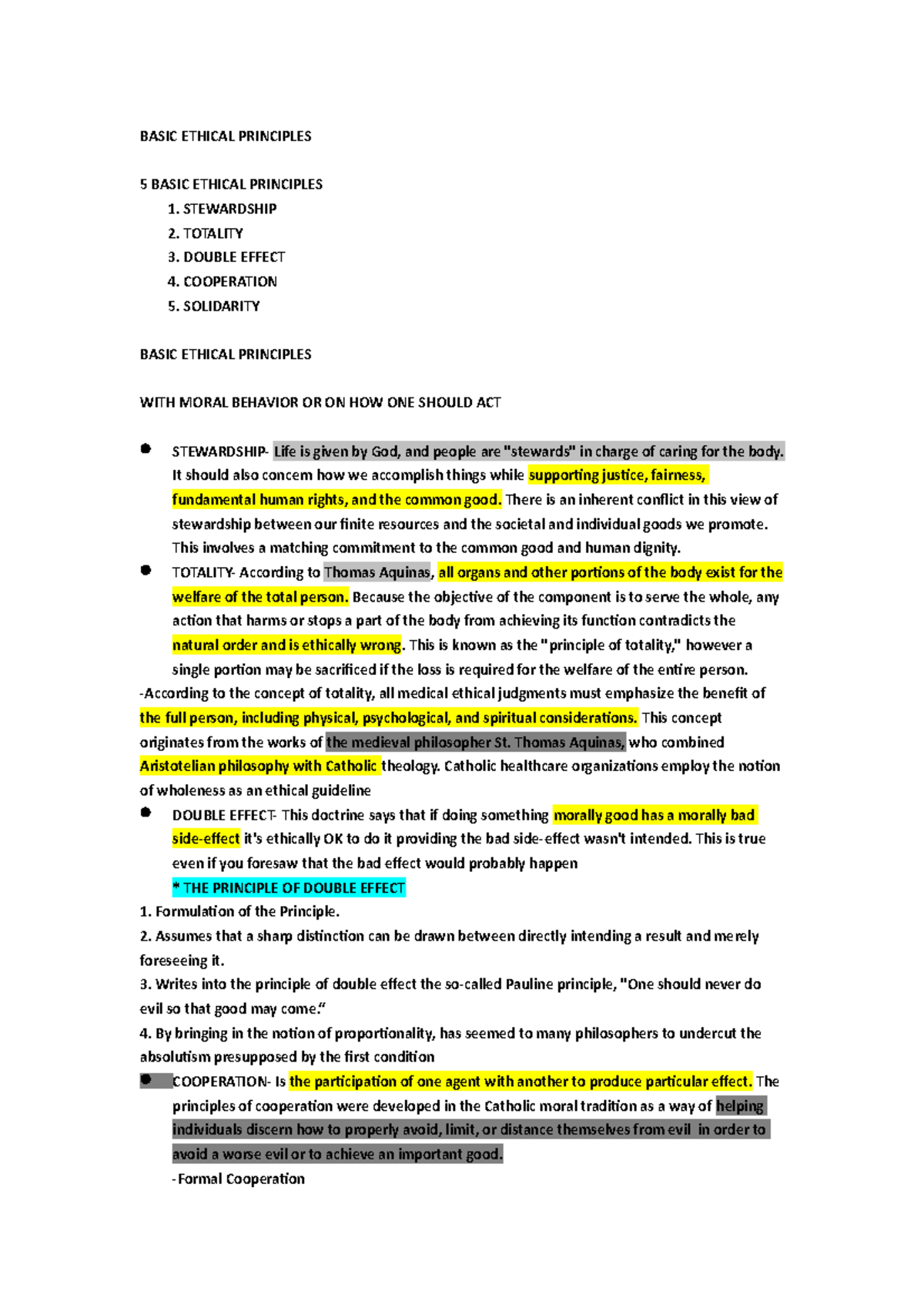 Basic Ethical Principles - BASIC ETHICAL PRINCIPLES 5 BASIC ETHICAL ...