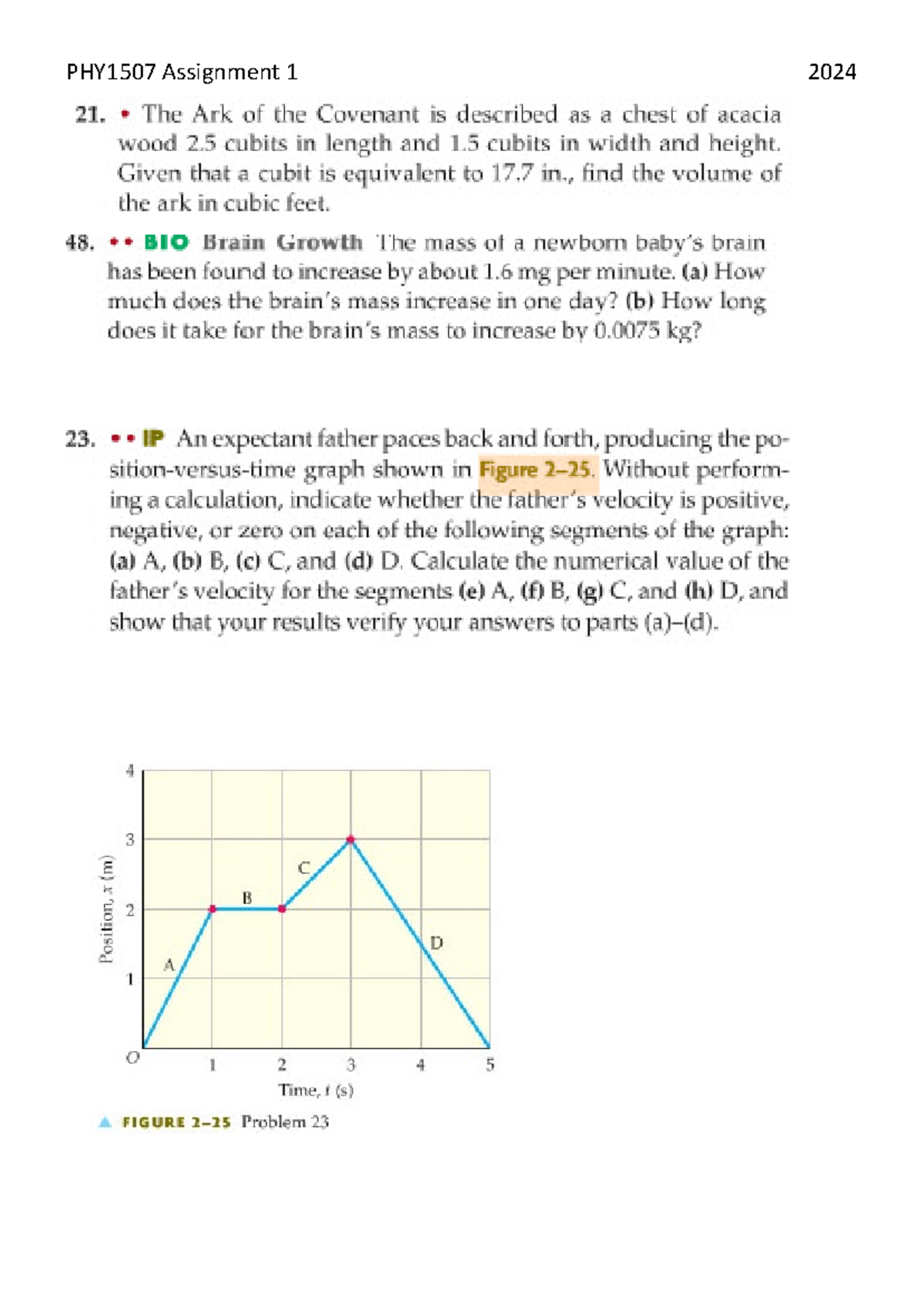 PHY1507 Assignment 1 2024 - PHY1604 - PHY1507 Assignment - Studocu