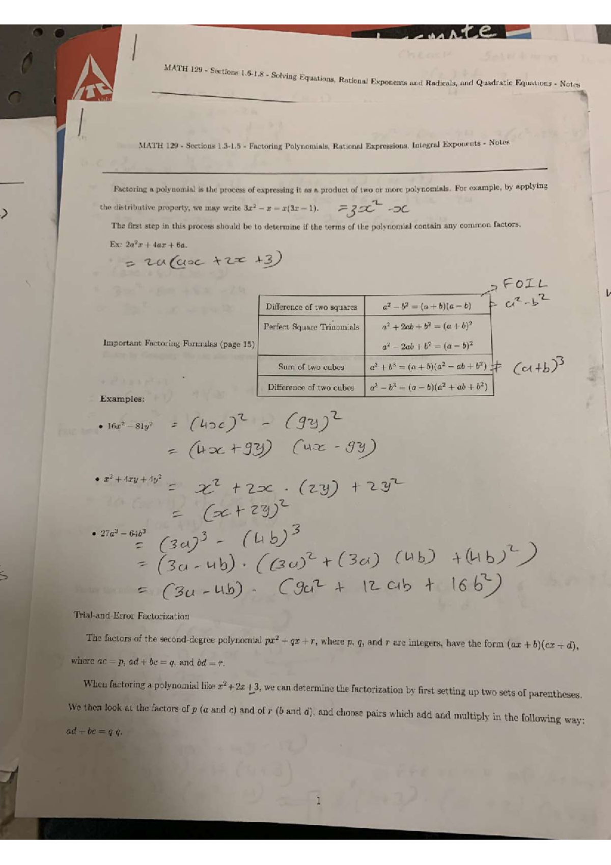 Math 129 sec- 1 - with solution math - 129 Sections Solving Equations ...