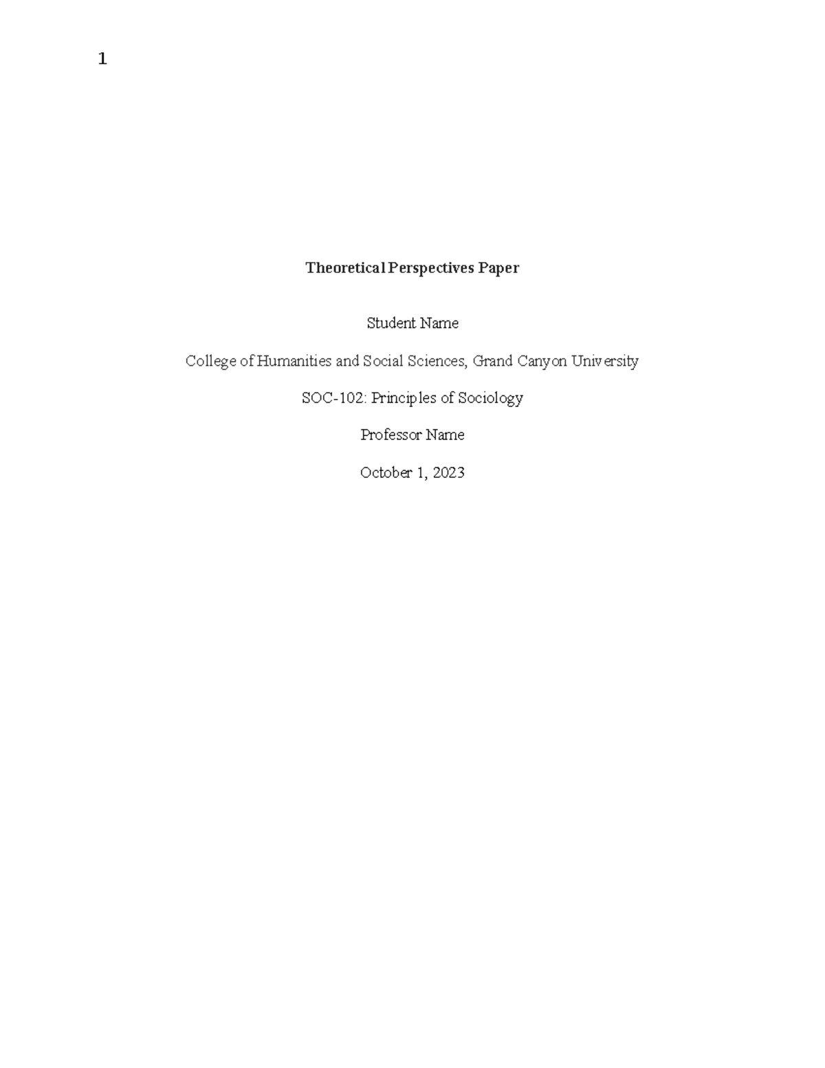 Theoretical Perspectives Paper - Theoretical Perspectives Paper Student ...