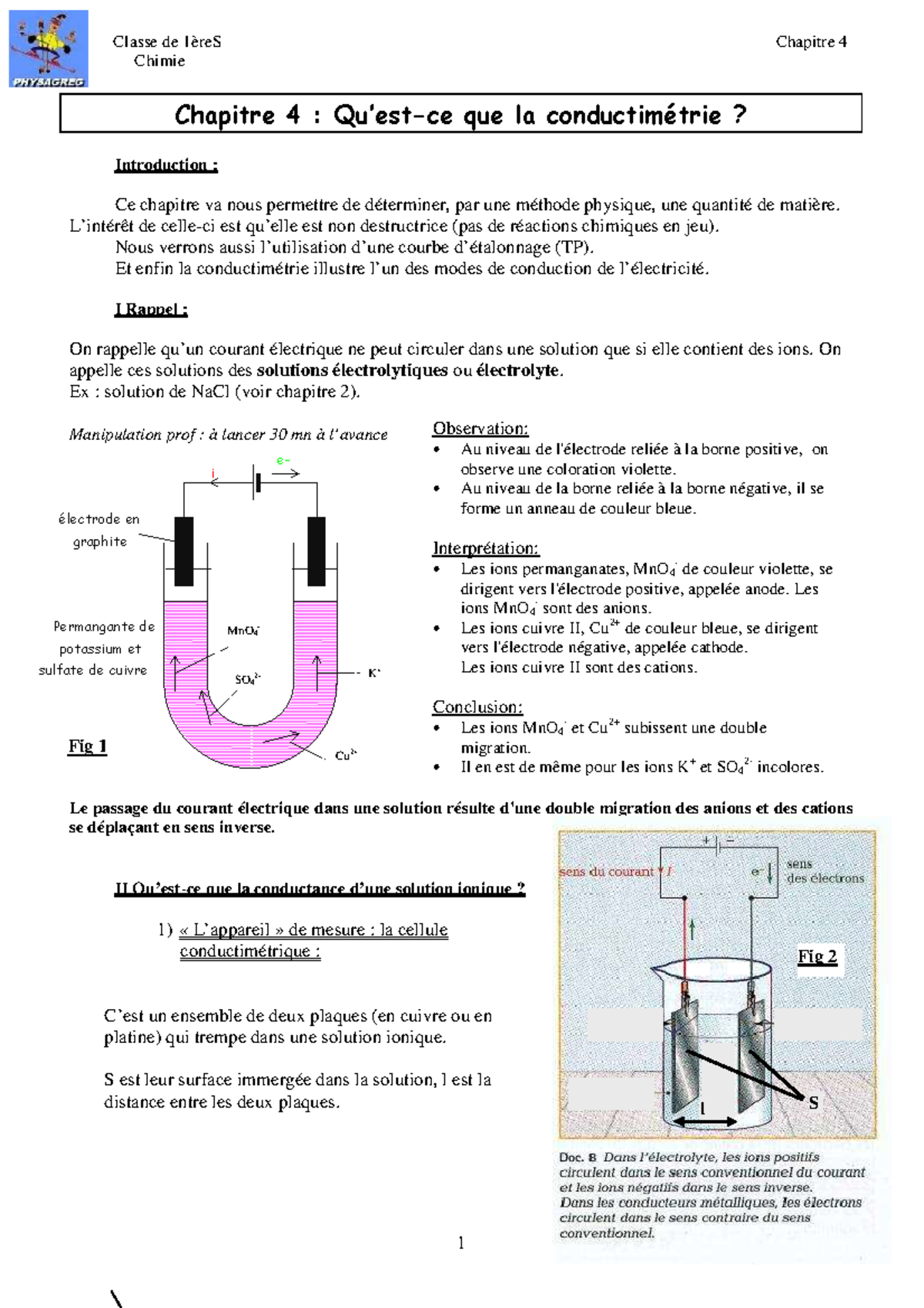 Chimie-chapitre 4-conductimetrie - Chimie Introduction : Ce - Studocu