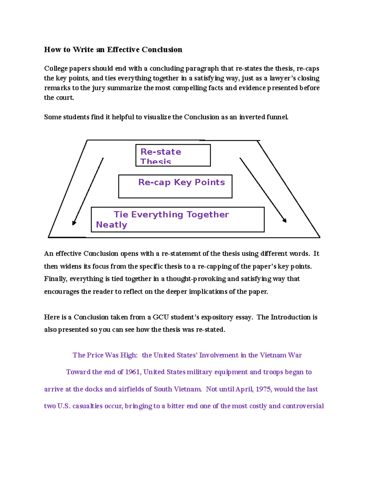 TOeffectconclu - How to Write an Effective Conclusion College papers ...