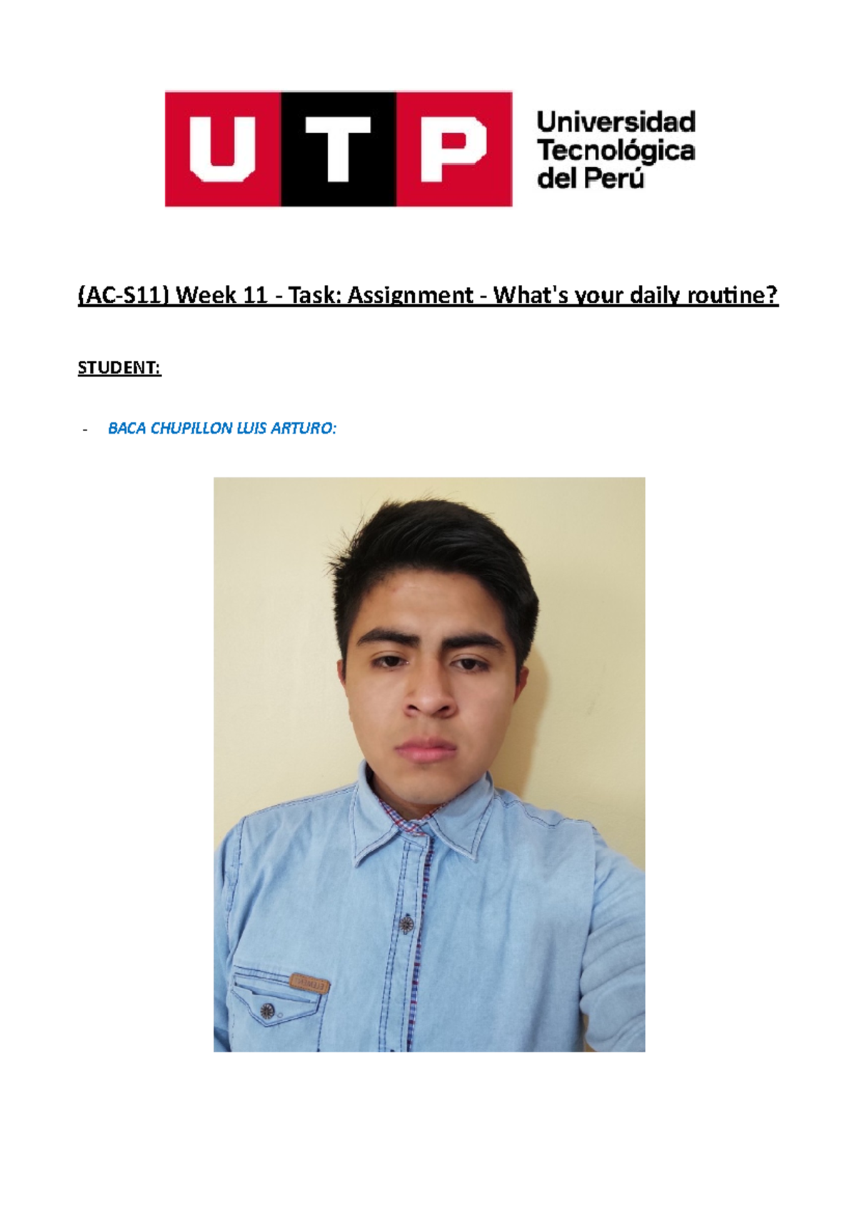 WEEK11-TASK Ingles - (AC-S11) Week 11 - Task: Assignment - What's your ...