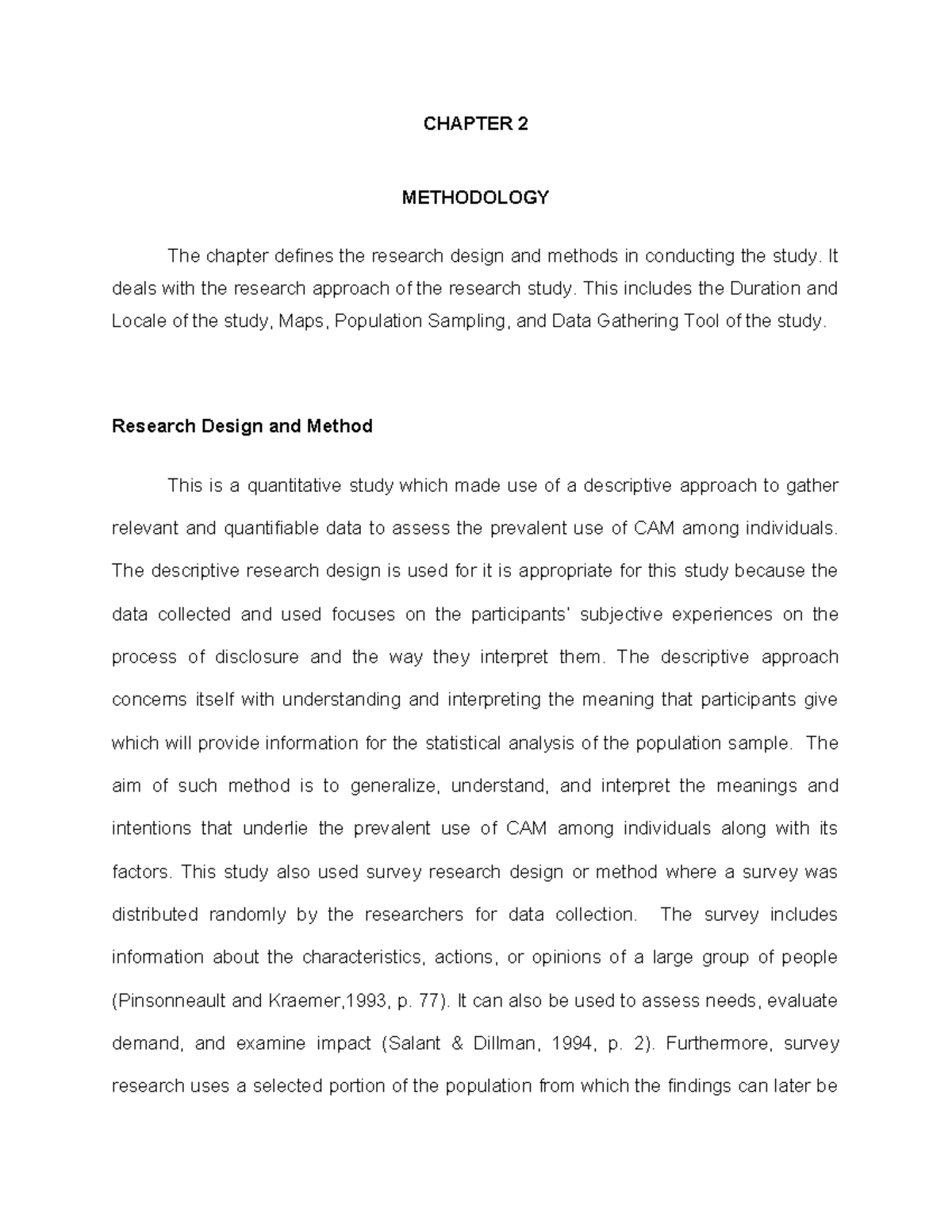 Chapter 2 - research - CHAPTER 2 METHODOLOGY The chapter defines the ...
