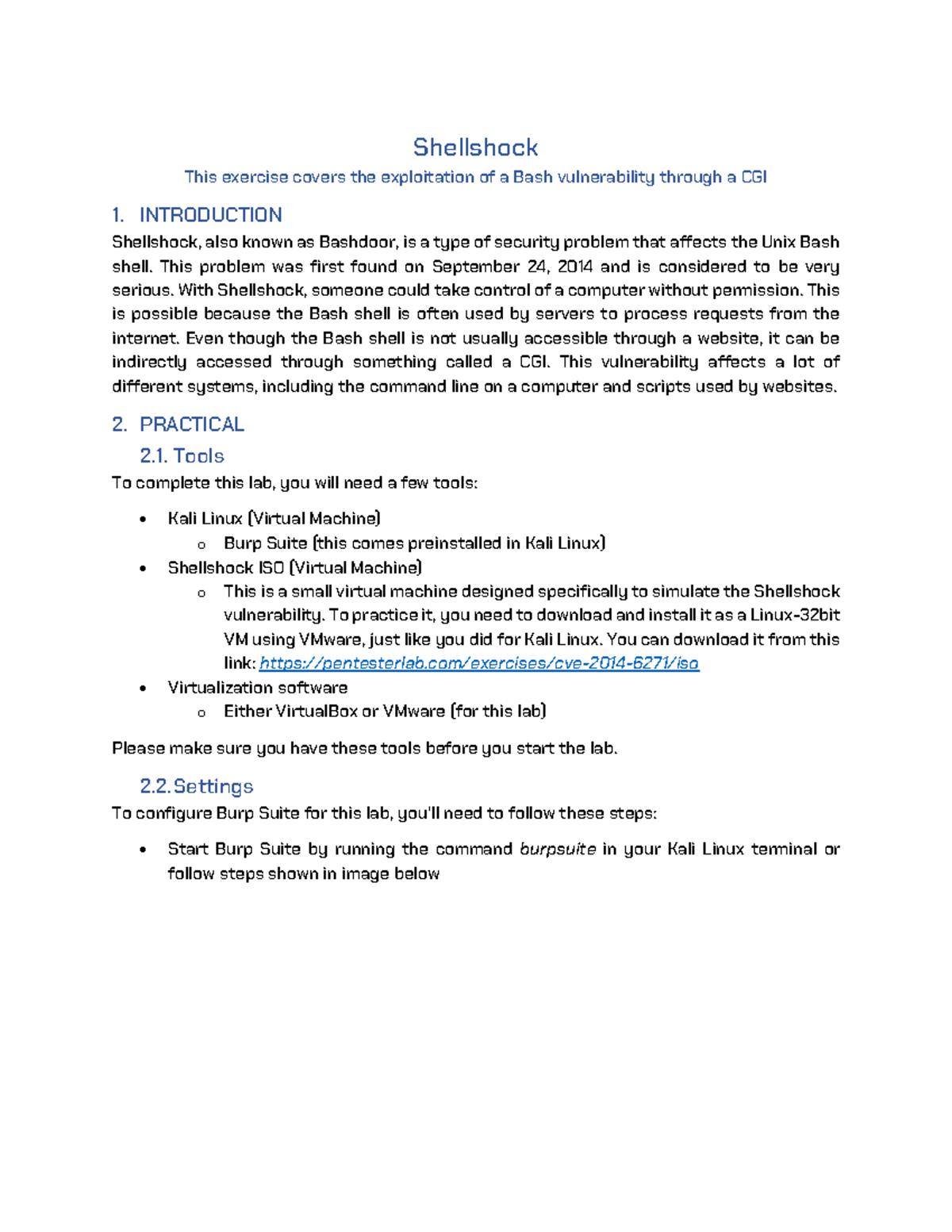 Shellshock - Shellshock This exercise covers the exploitation of a Bash ...