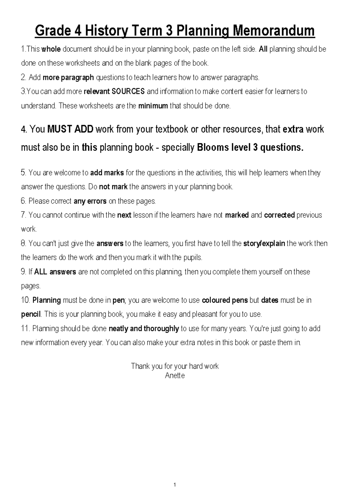 Gr.4H Term 3 Planning memo - Grade 4 History Term 3 Planning Memorandum ...