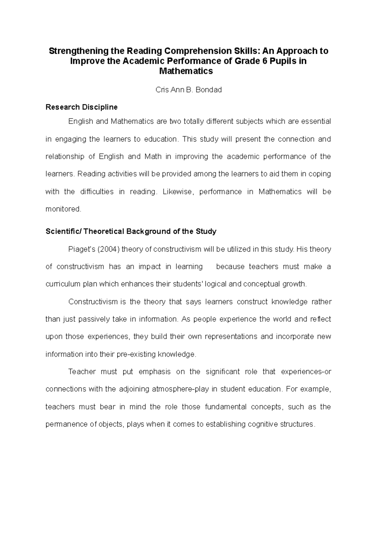 Strengthening the Reading Comprehension Skills: An Approach to Improve ...