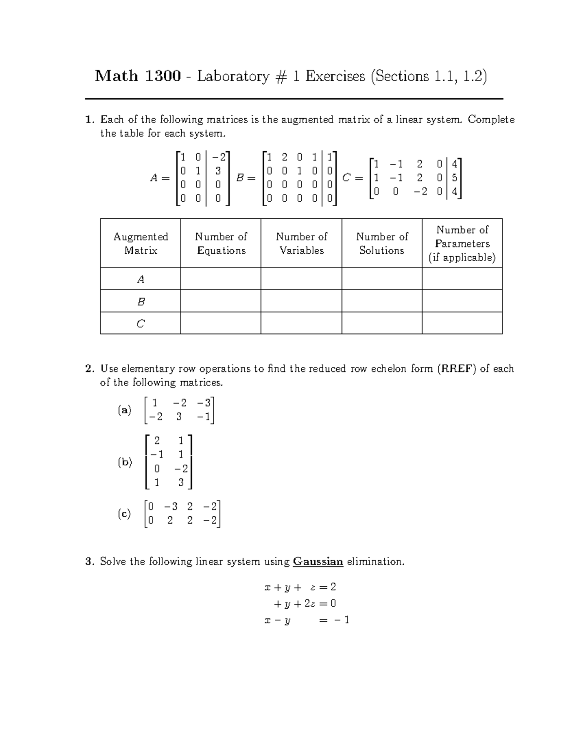 Math 1300 - Lab 1 - math 1300 lab 1 solutions - Math 1300 - Laboratory ...