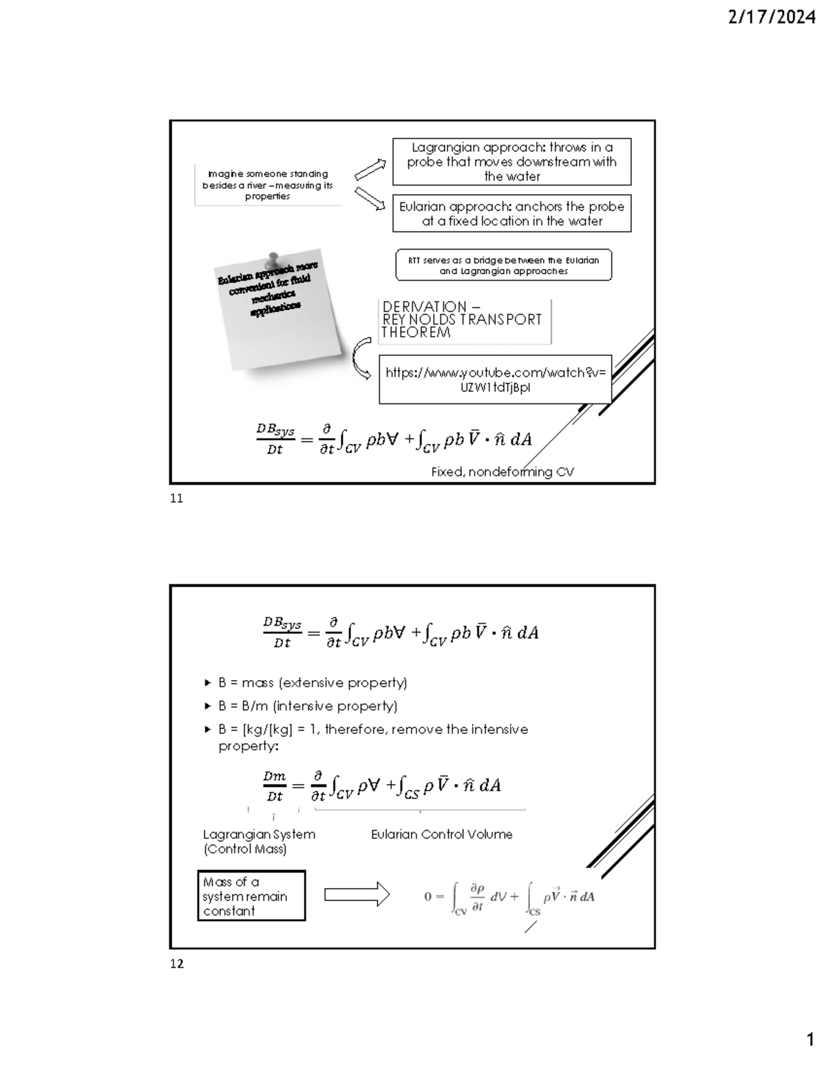 Chapter 9 - Differential Analysis of Fluid Flow 2 - EXAMPLE: Imagine ...