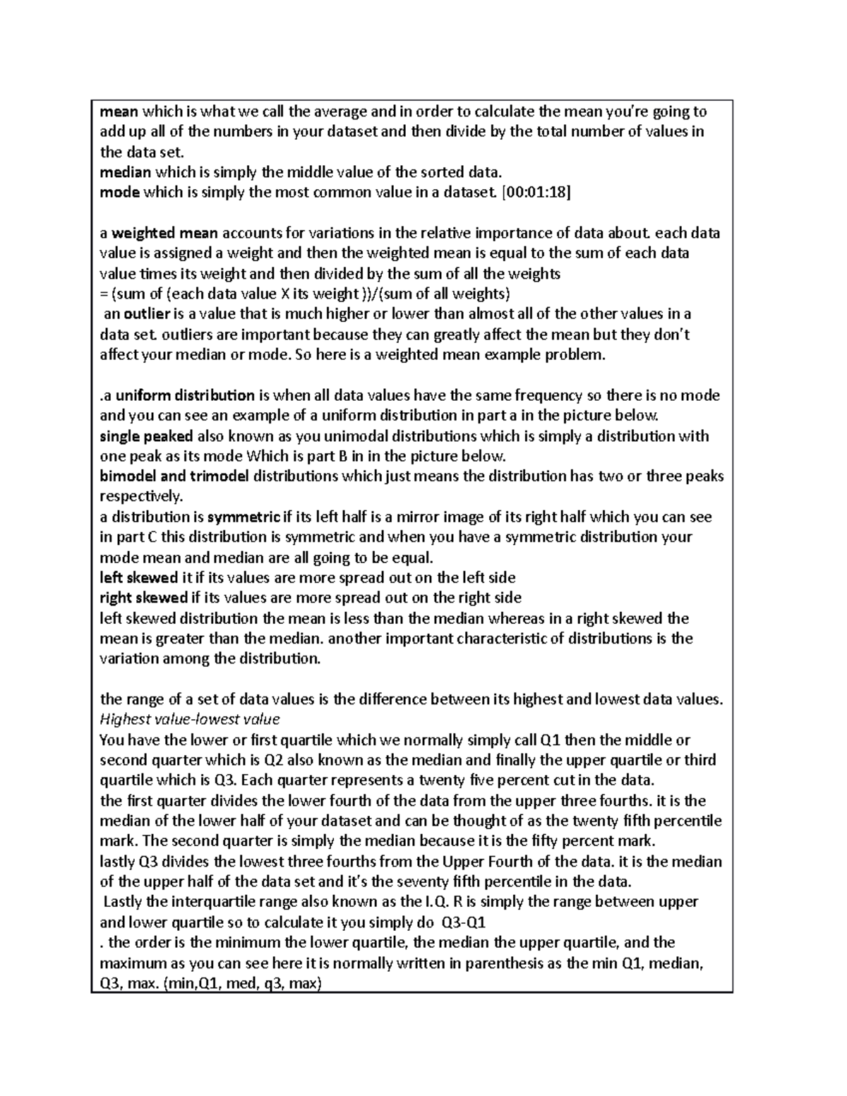 Math notes two - mean which is what we call the average and in order to ...