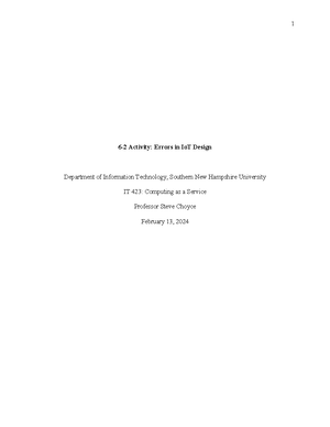 Project One IT-423 - Project One Southern New Hampshire University ...