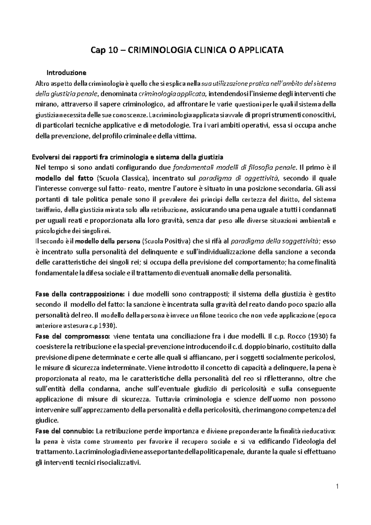 Cap 10 Compendio Ponti - Cap 10 – CRIMINOLOGIA CLINICA O APPLICATA ...