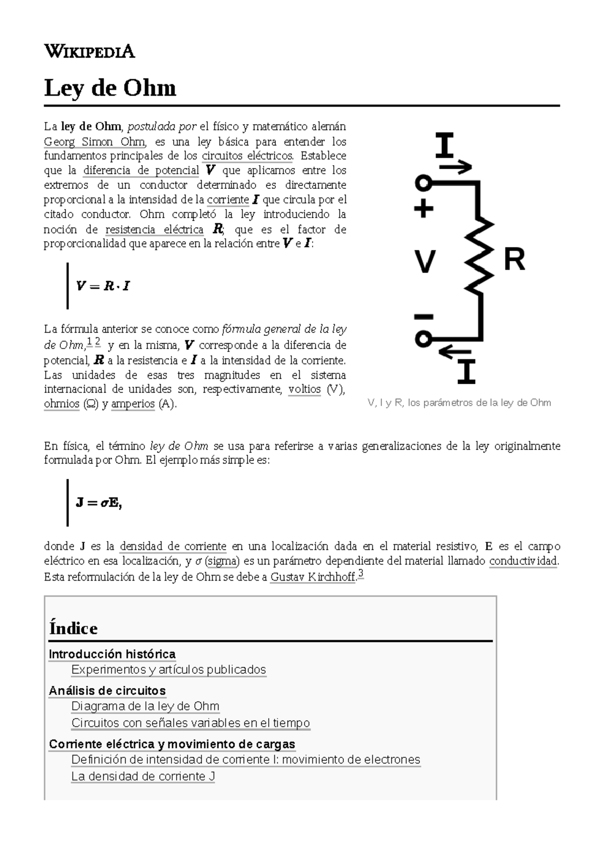 Ley de Ohm - sdsada - V, I y R, los parámetros de la ley de Ohm Ley de ...