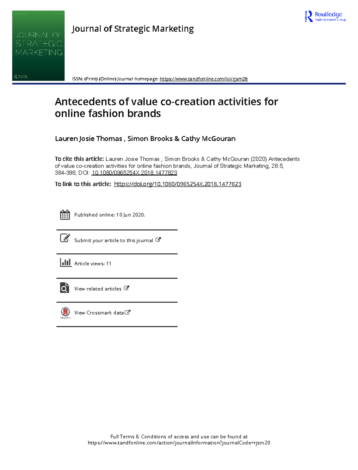 Jo SM Value co-creation activities for online fashion brands - Full ...