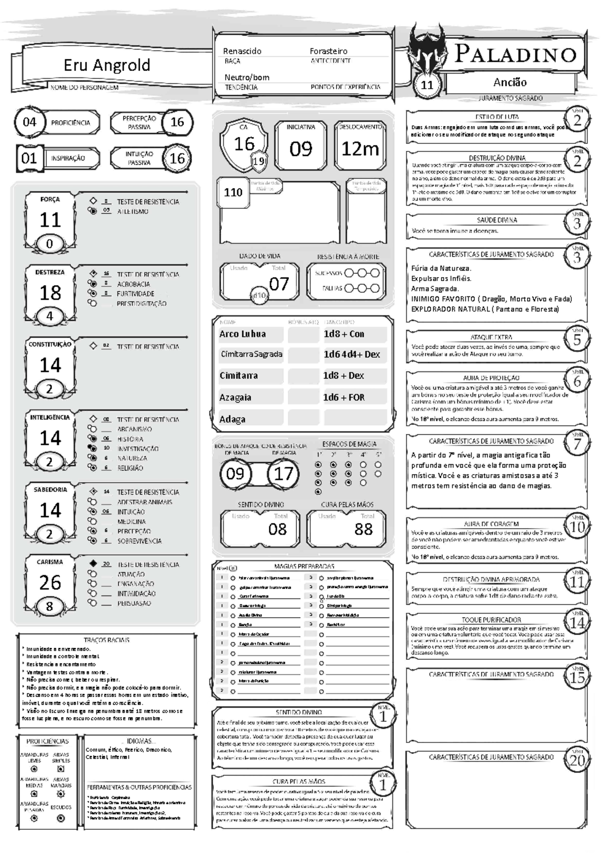 Eru Angrid D&D 5E - NOME DO PERSONAGEM [JEJ l;J (di= PE RC EP ÇÃO PASS ...