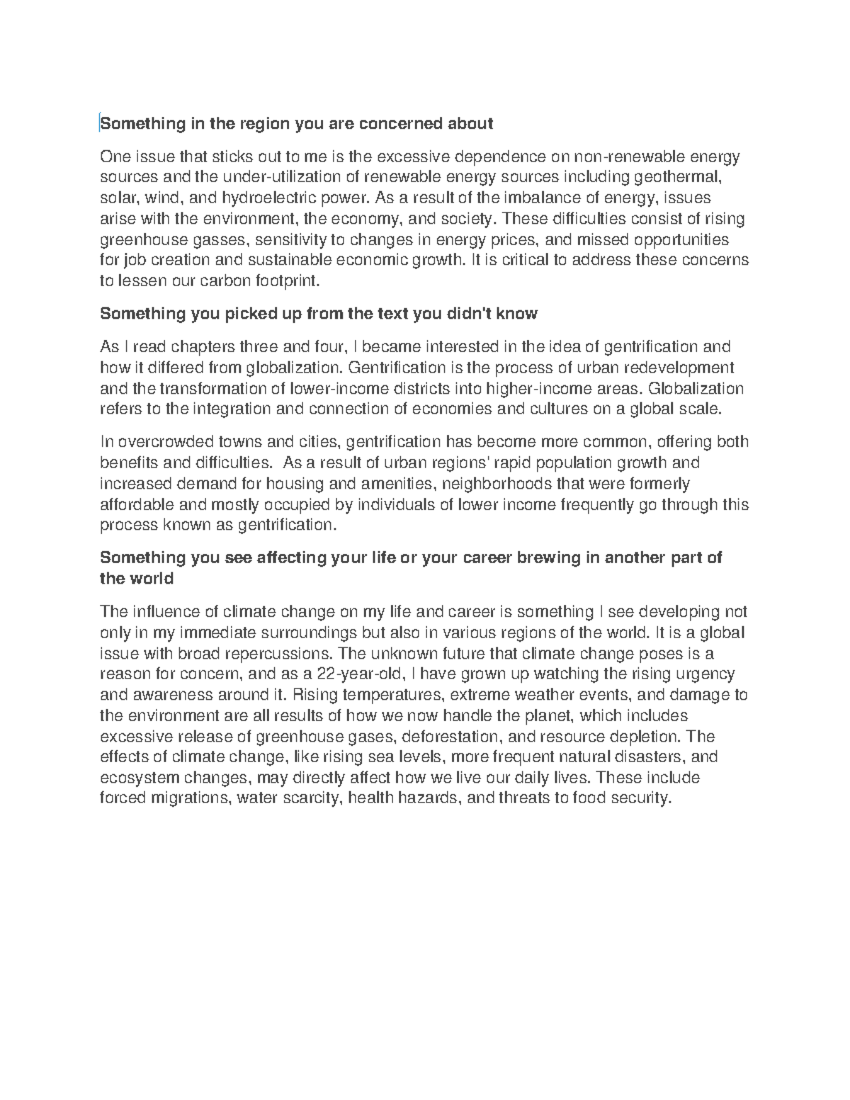 5 Themes Discussion (Module 2) - Something in the region you are ...