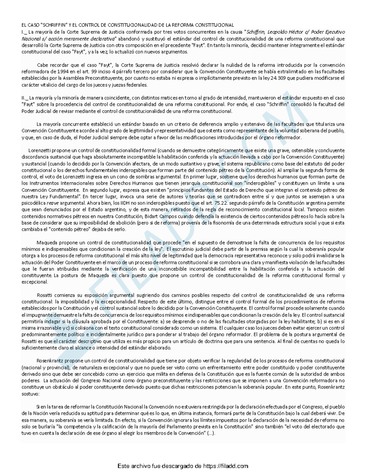 Resumen caso Schiffrin - EL CASO "SCHRIFFIN" Y EL CONTROL DE ...