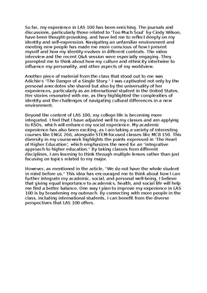 Adjusting to campus reflection - Adjusting to campus life has been a ...