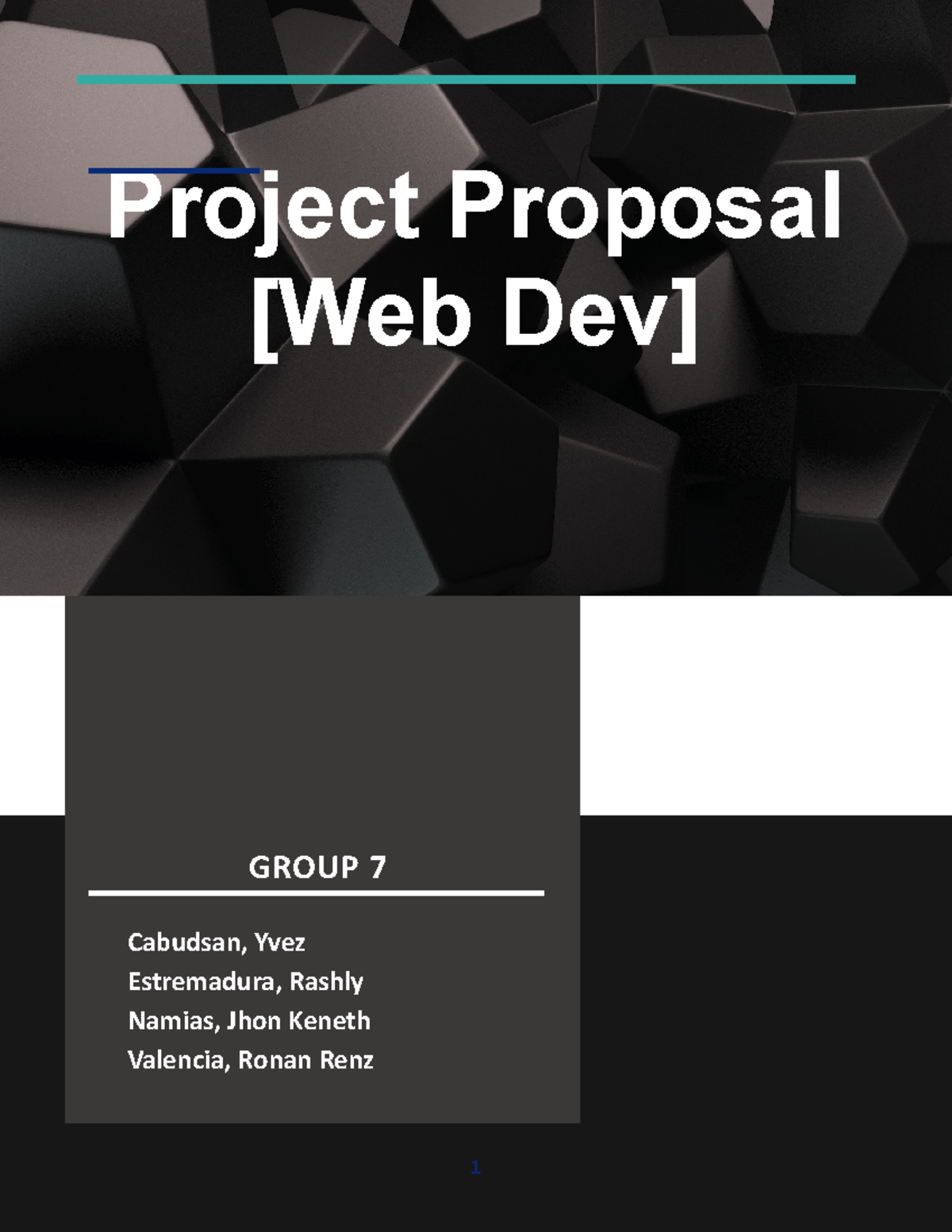Project Proposal [Web Dev] - Project Proposal [Web Dev] GROUP 7 ...