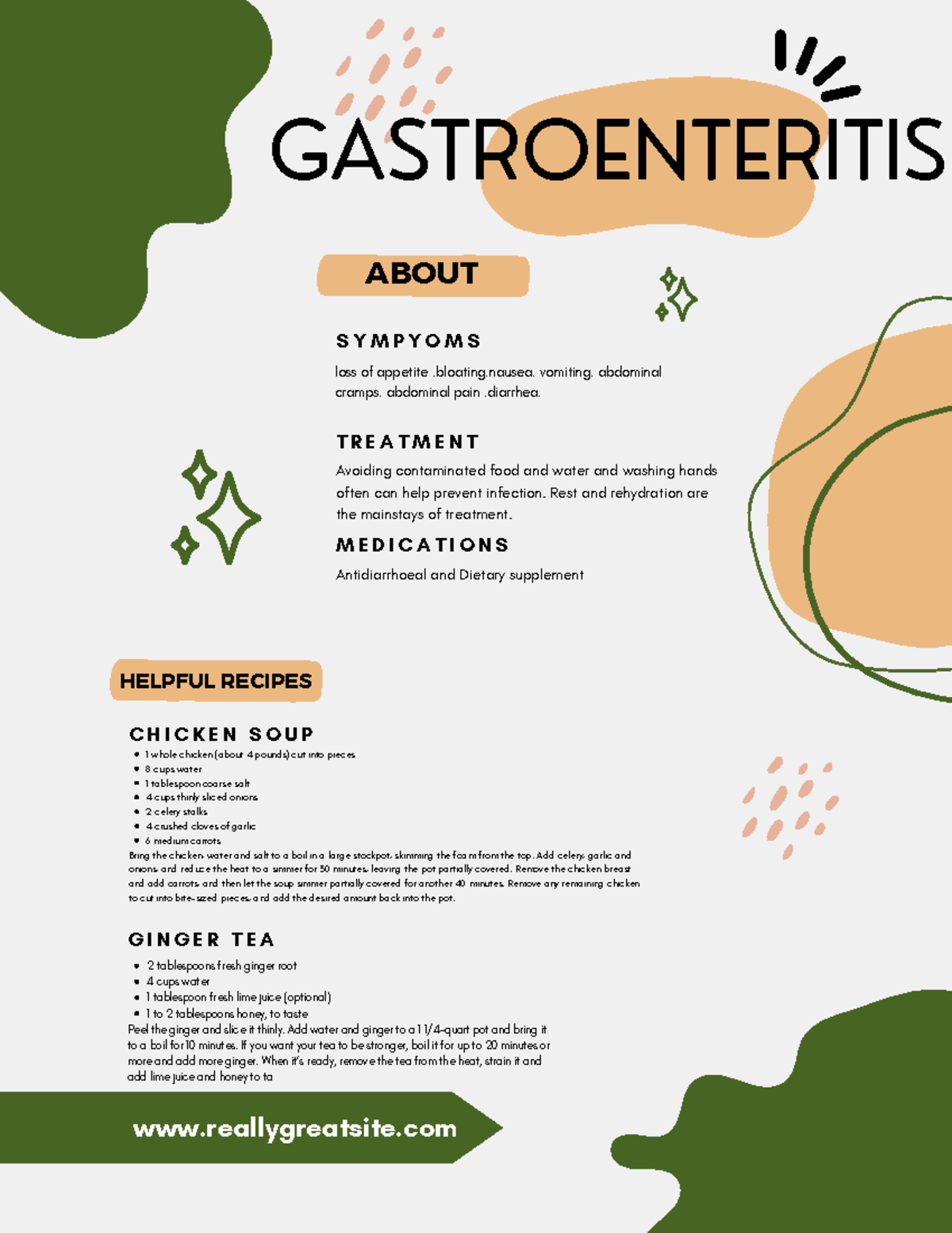 Gastroenteritis - pamphlet - S Y M P Y O M S loss of appetite .bloating ...