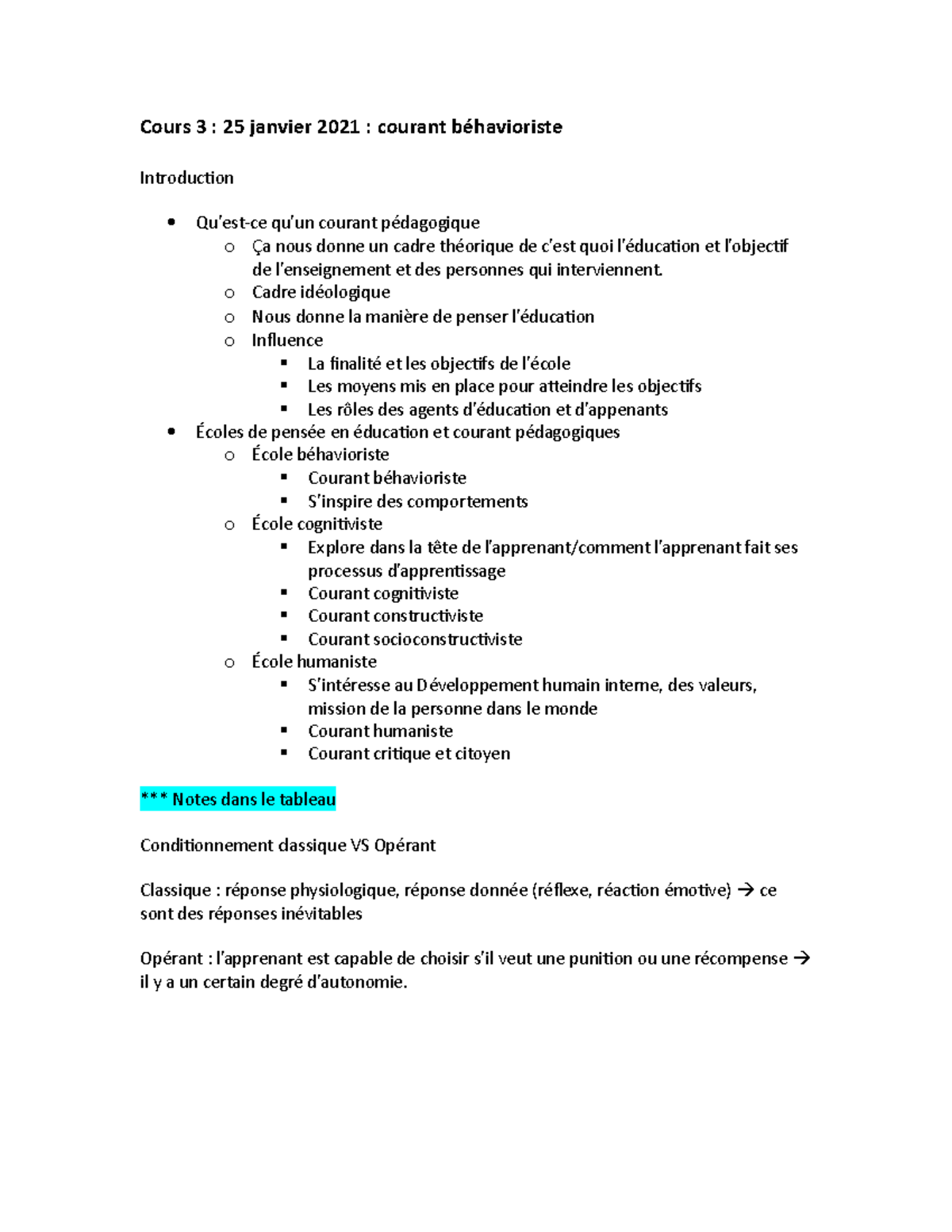 Cours 3 - Par Amanda Lopez - Cours 3 : 25 janvier 2021 : courant ...