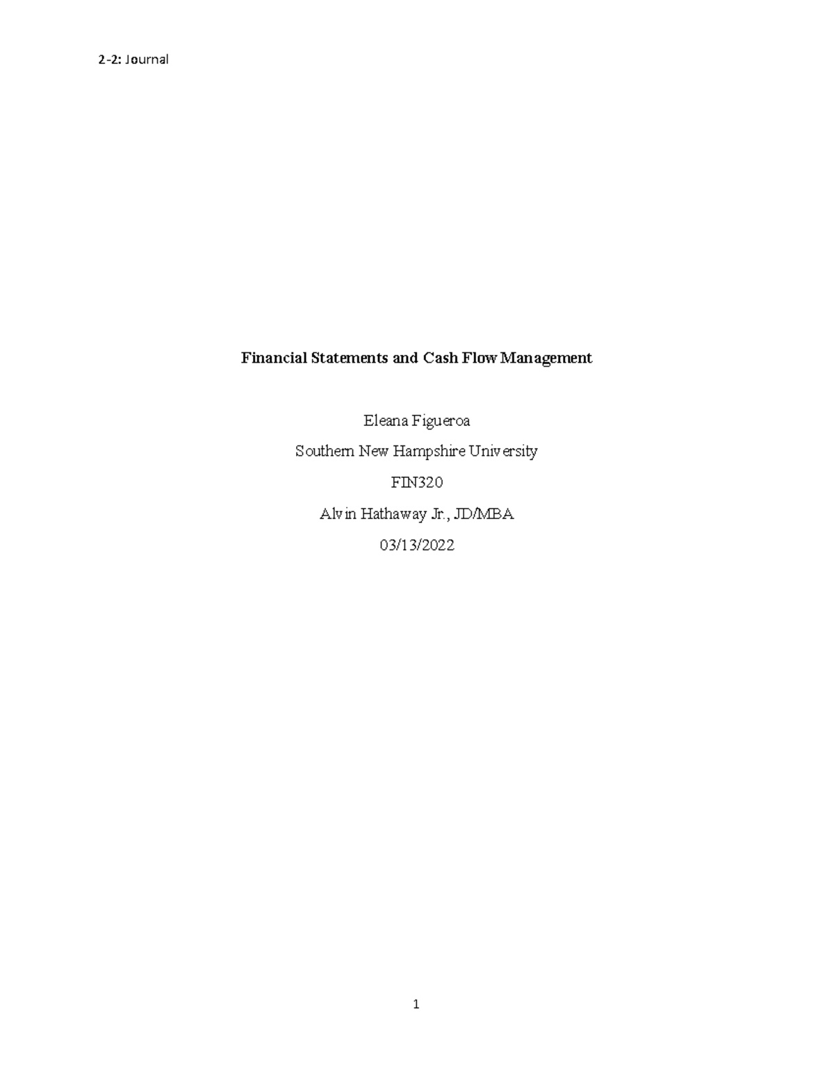 Financial Statements and Cash Flow Management Module Two Assignment ...