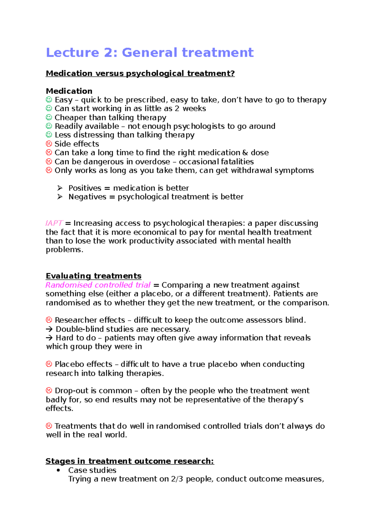 Lecture 2- General treatment - Lecture 2: General treatment Medication ...