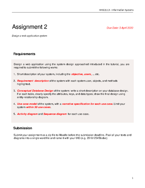 Assignment 3 - Assignment 3 Due Date: 24 April 2020 Realize your system ...