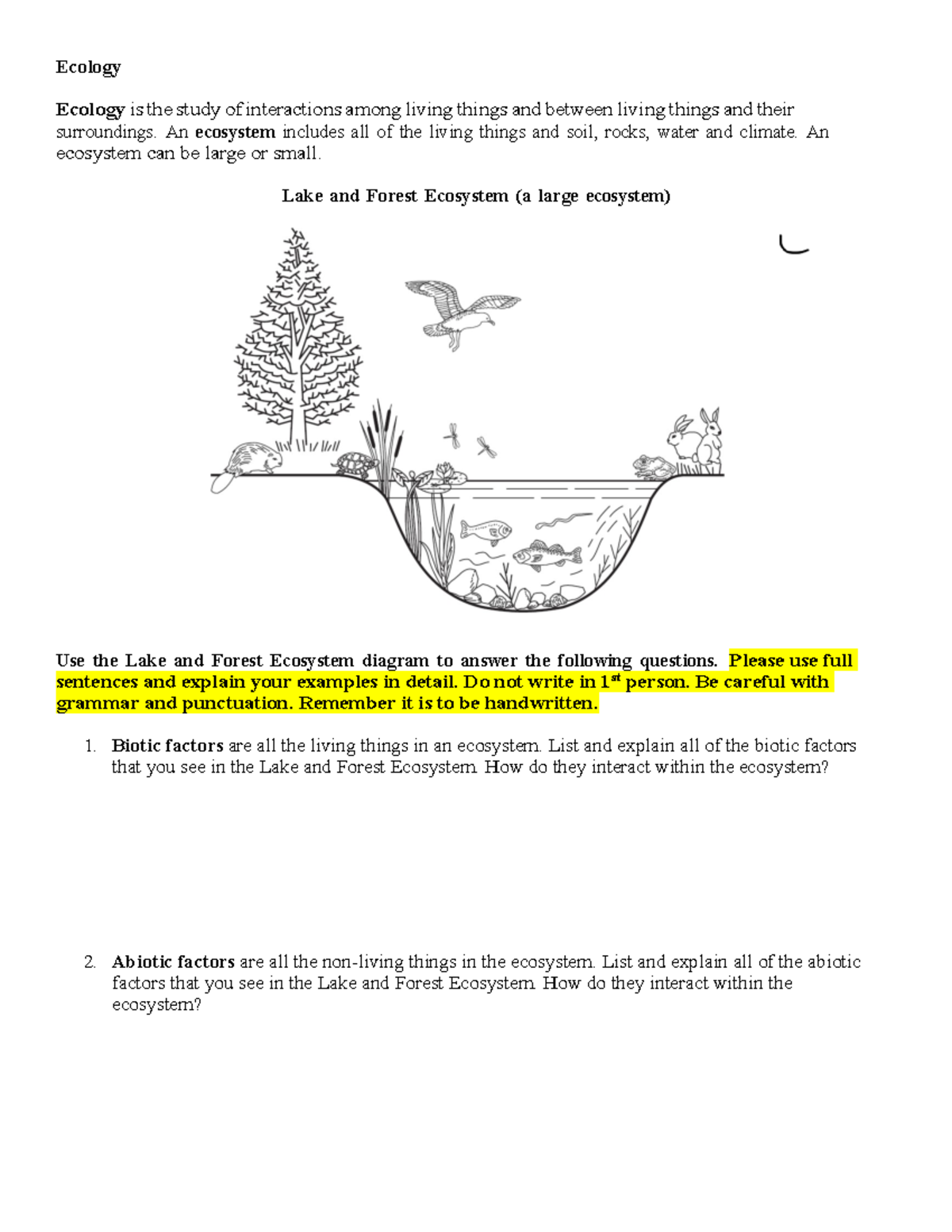 Ecology Whatisan Ecosystem Living Environment ESL-1 - Ecology Ecology ...