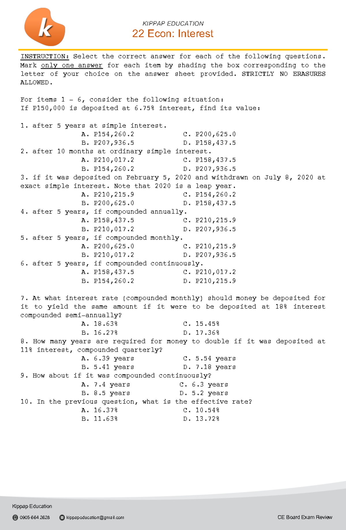 Kippap-Handout-MSTE (22 Econ - Interest) - KIPPAP EDUCATION 22 Econ ...